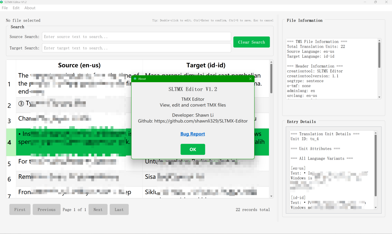 一个TMX编辑器 A freeee TMX Editor - 语言技术服务